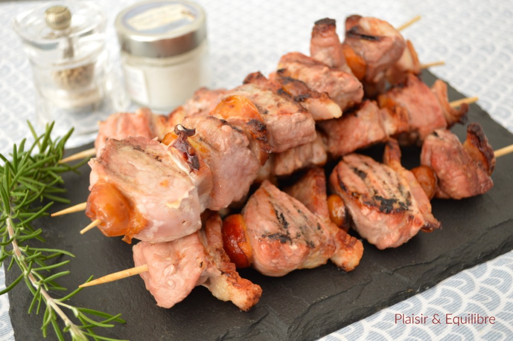 Brochettes de filet mignon au lard et aux mirabelles | Plaisir et Equilibre