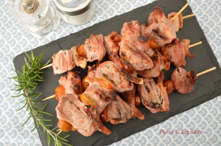 Brochettes de filet mignon au lard et aux mirabelles | Plaisir et Equilibre